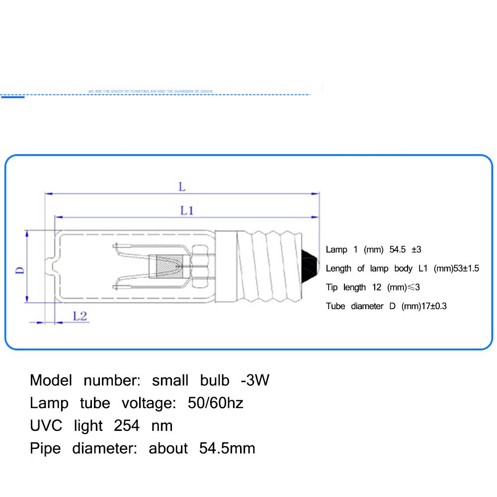 DC 10V E17 UVC Ultraviolet UV Light Tube Bulb 3W D... – Vicedeal