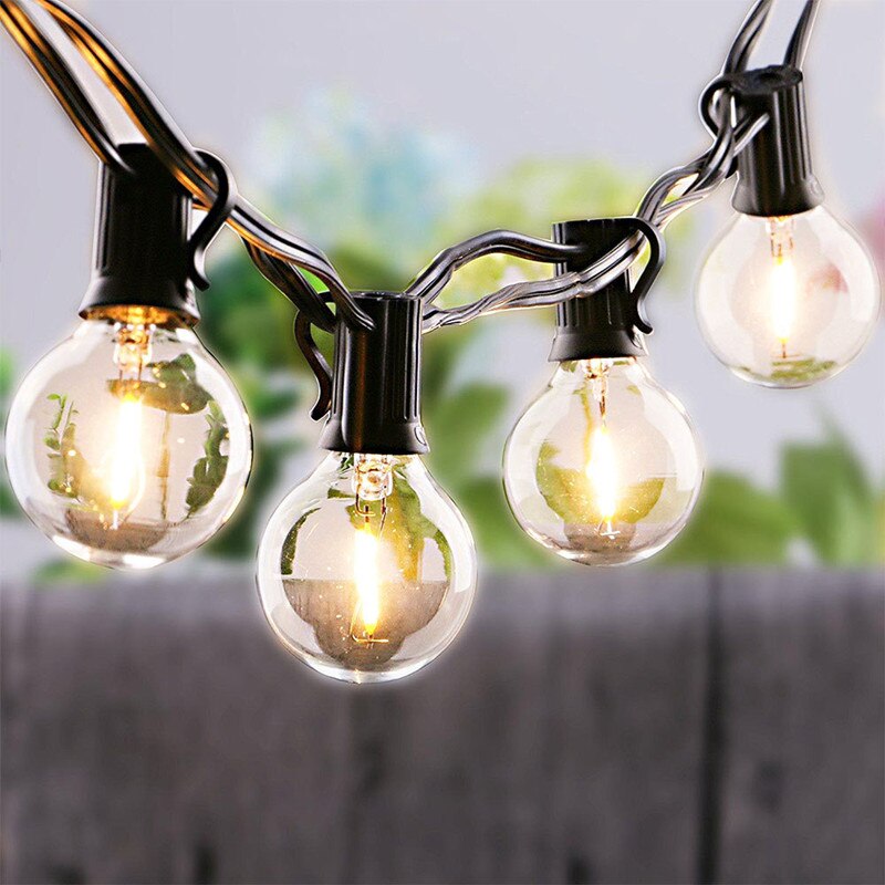 25 Led Solar Light String Outdoor 25Ft G40 Bulb Gl... – Vicedeal