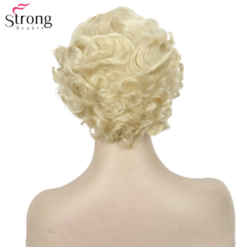Short Finger Wave Blonde Full Synthetic Wig Vintag... – Grandado