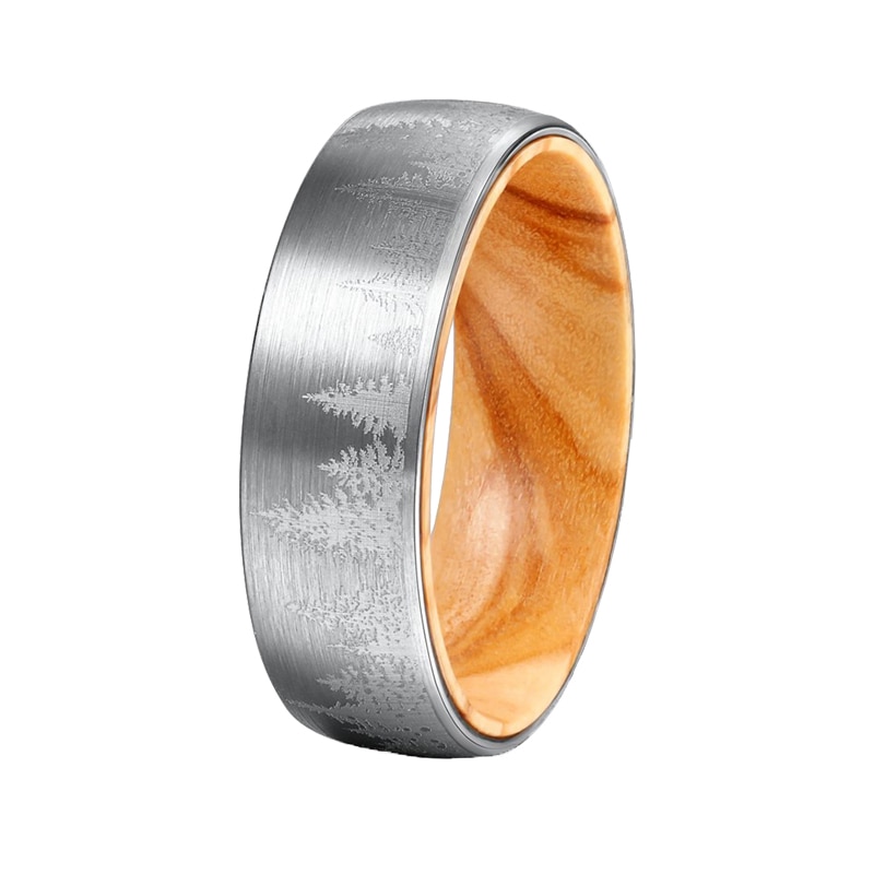 Men's Ring Forest Landscape Ring Wooden Men's Tung... – Grandado
