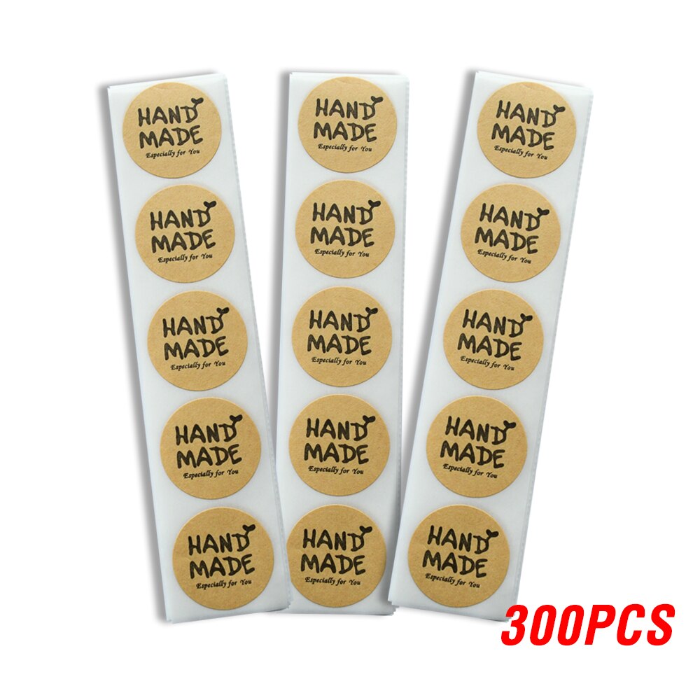 100-500pcs Brown Round HANDMADE Stickers Seal Labe... – Grandado