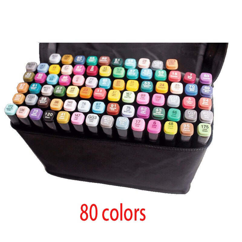 Markers 30/40/60/80 Colors Sketch Art Marker Pen D... – Grandado