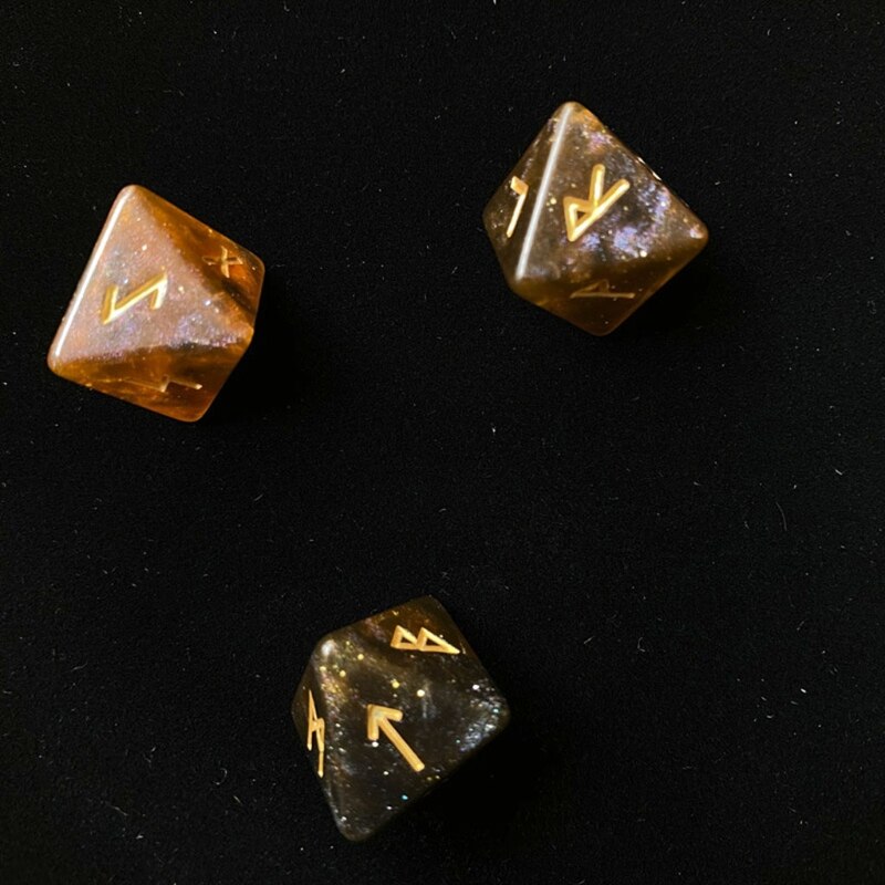 3 Pcs 8-Sided Rune Dices Resin Assorted Polyhedral... – Grandado