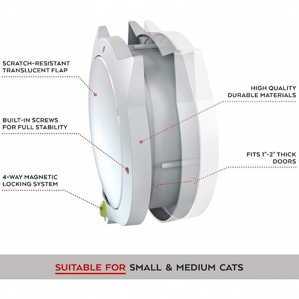 Dog Cat Kitten Door Security Flap Door 4 Way Locka... – Grandado