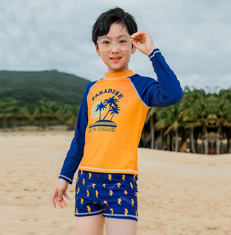 Two Piece Boxer Bottom Children Swimwear Kids Swim... – Grandado