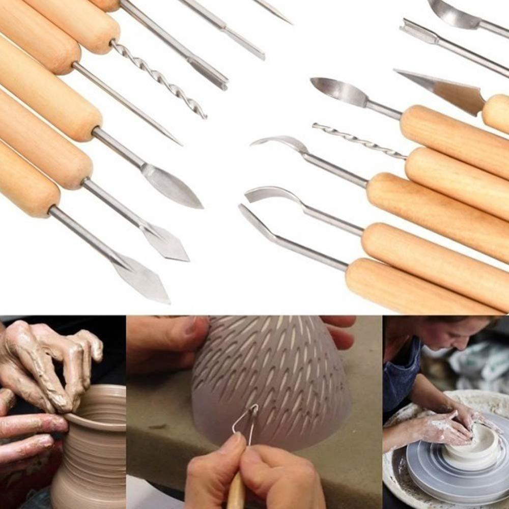14 Pieces Ceramic clay tool Starter Kit Wooded ste... – Grandado