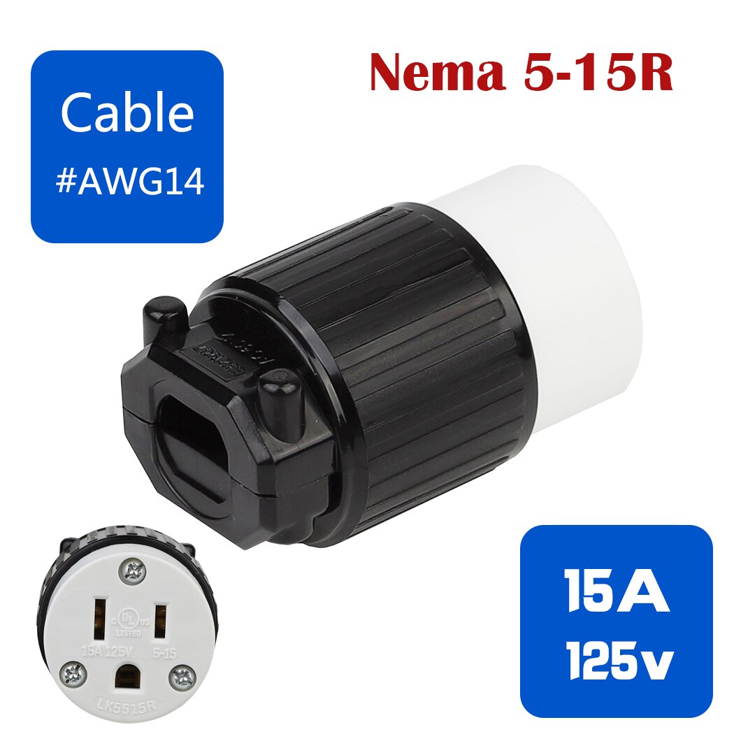 NEMA 5-15R Self-bedrading socket, Amerikaanse Stan... – Grandado