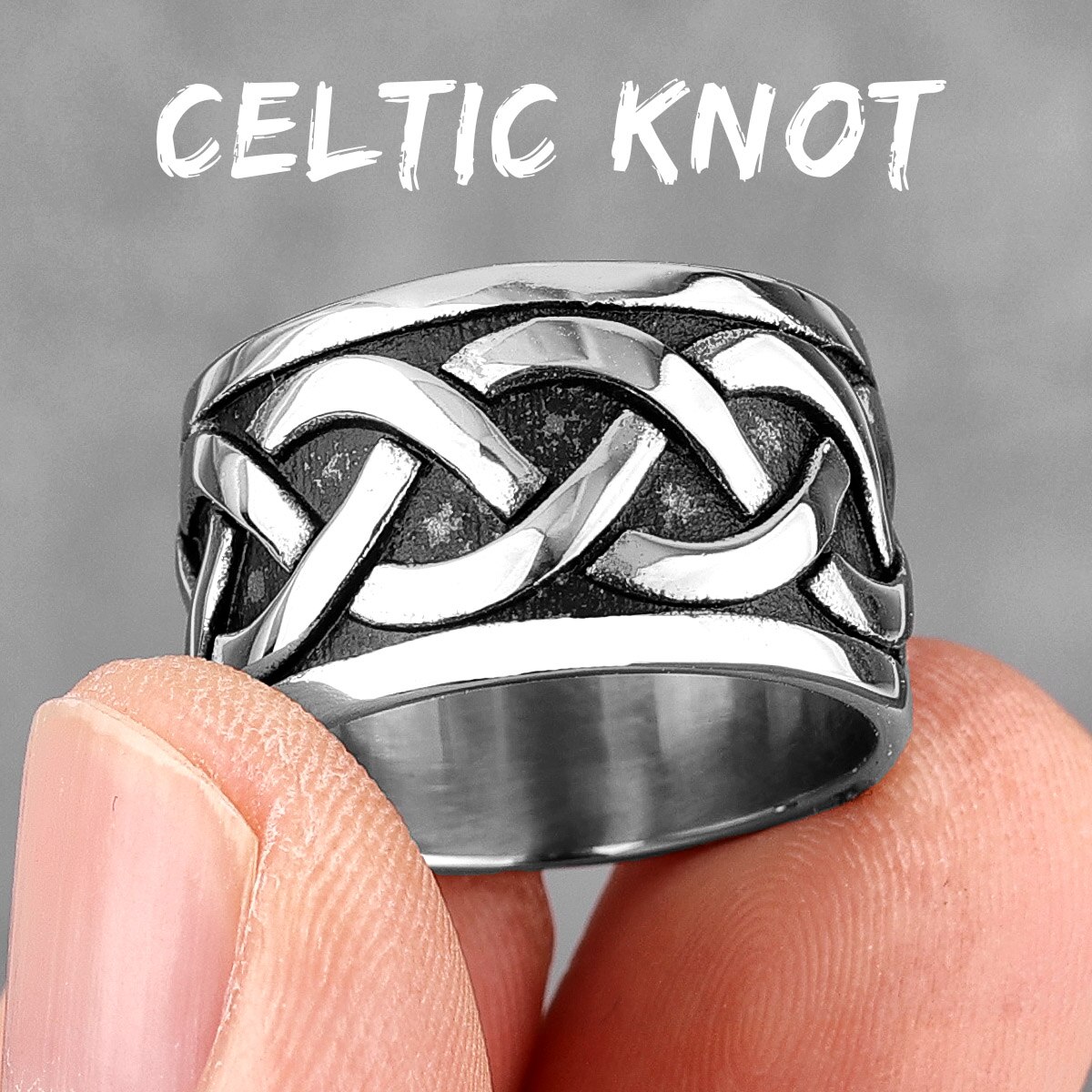Celtic Knot Interweave Stainless Steel Mens Rings ... – Vicedeal
