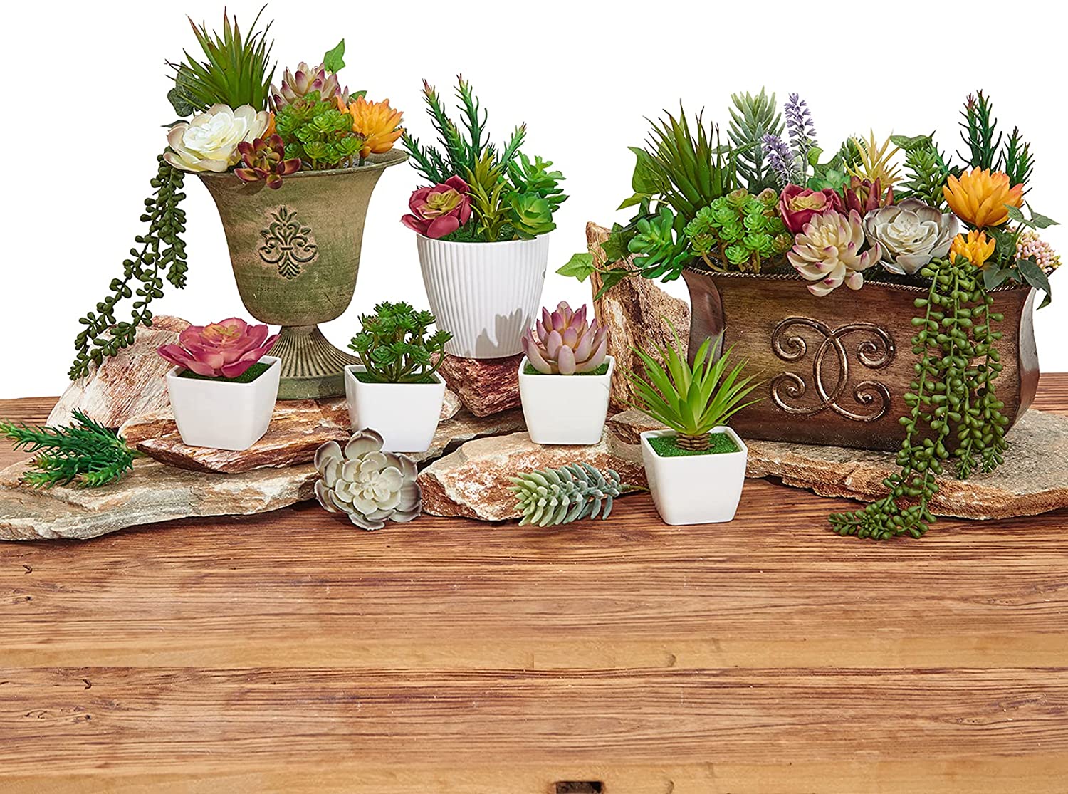 18pcs Artificial Succulents Realistic Faux Mini Su... – Grandado