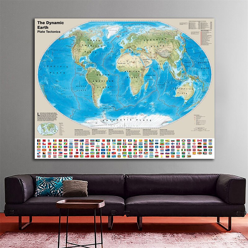 The World Map 90x60cm Decorative Canvas Paintings ... – Vicedeal