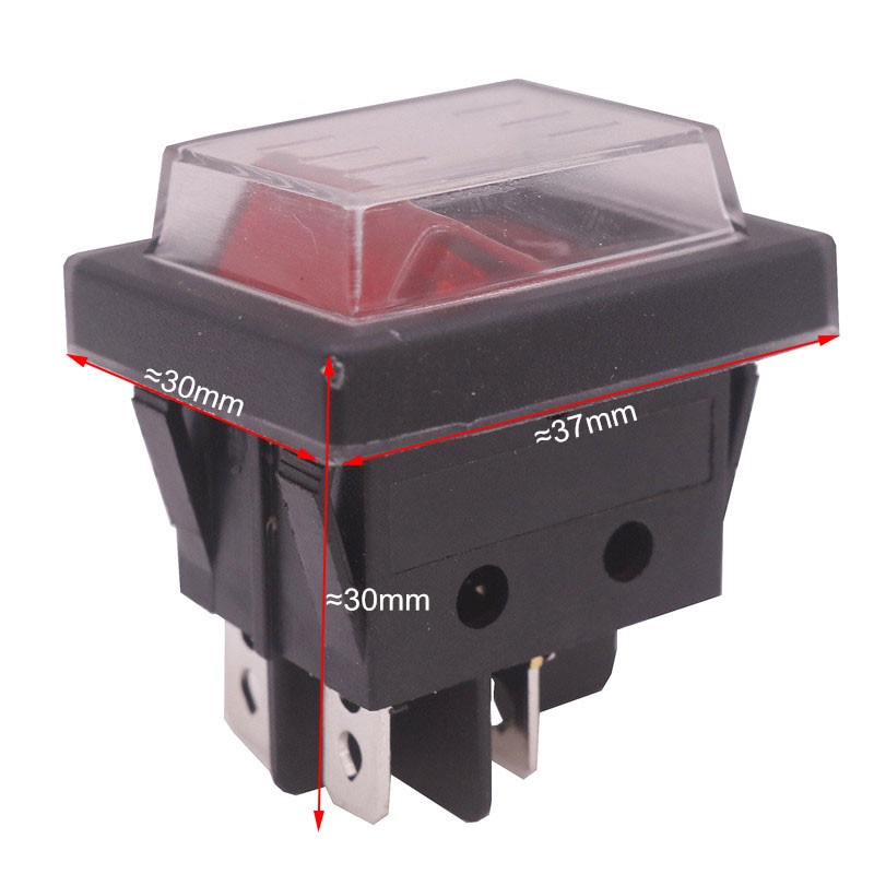 2 Pcs Red Button Rocker Switch 4 Plugs 37 * 30 * 3... – Vicedeal