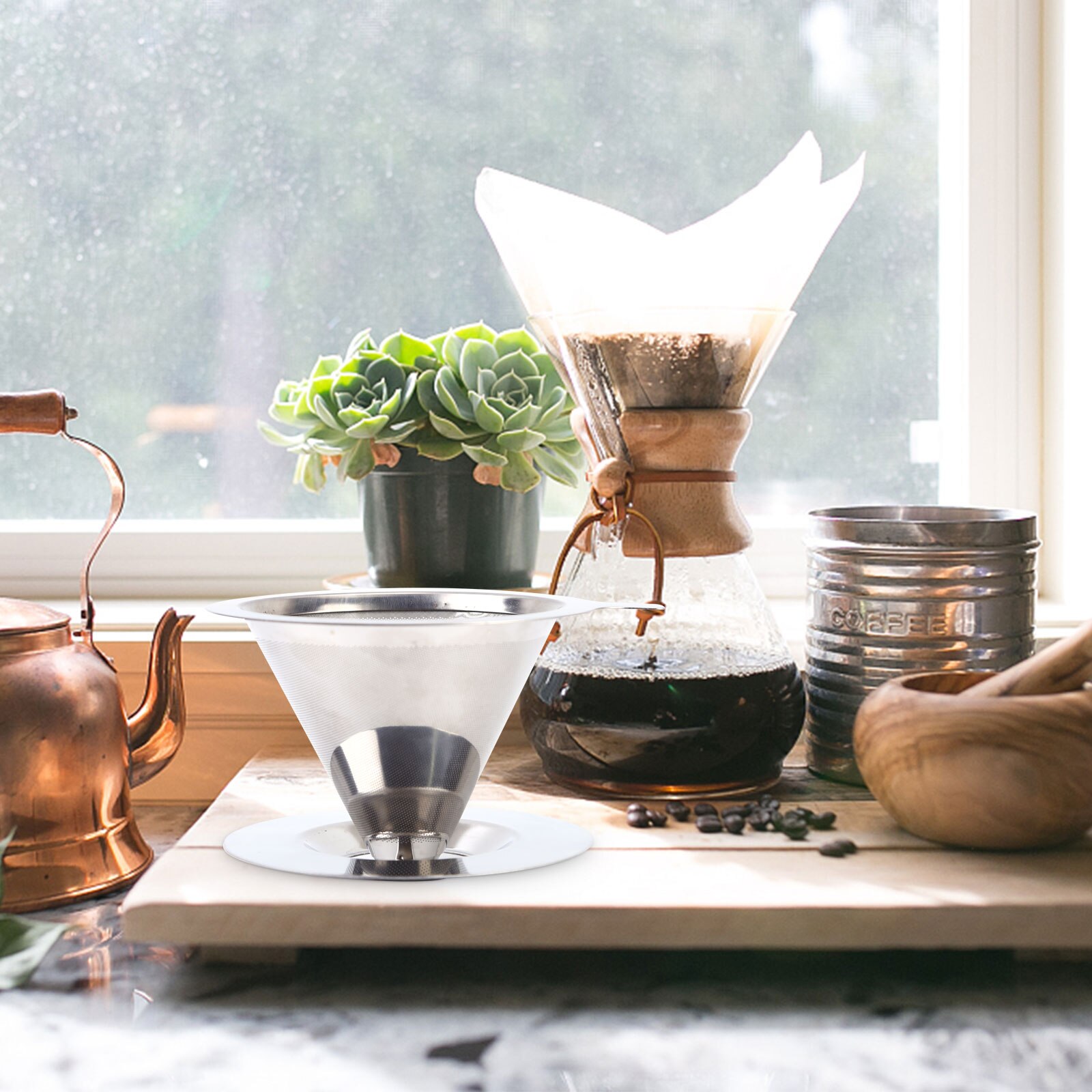 Pour Over Coffee Dripper Stainless Steel Slow Drip... – Vicedeal