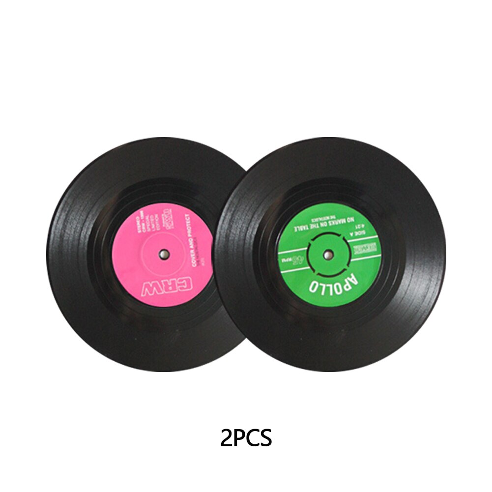 Retro Style Coasters Photo Props Record Table Mats... – Grandado