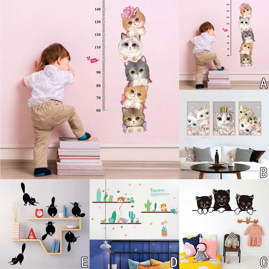 Cute Cat Theme Wall sticker Family Room Window Bed... – Vicedeal
