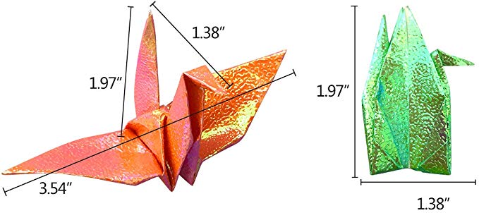Fold 100PCS 10cm Origami Paper Crane Decor Glitter... – Vicedeal