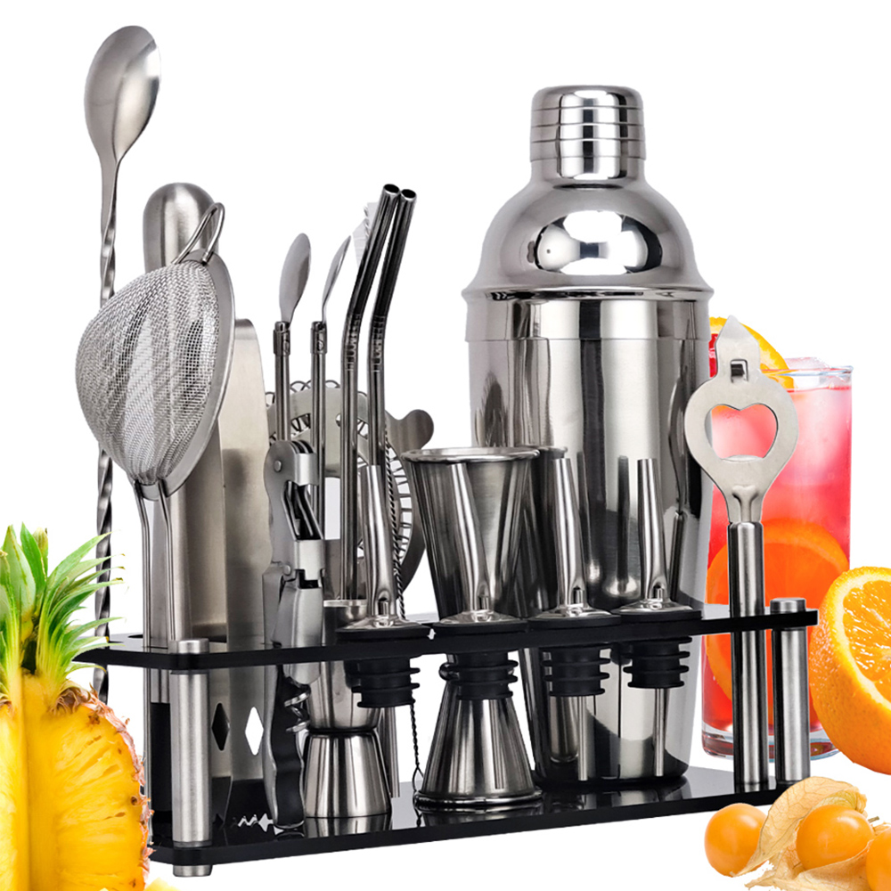 20-Piece Cocktail Shaker Set Acrylic Stand，Bartend... – Grandado