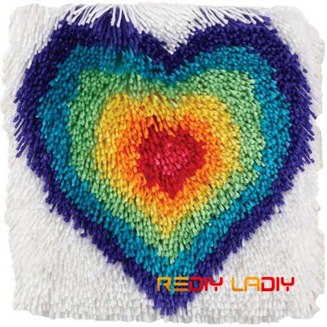 Klink Haak Kussen Kits Regenboog Hart Kussensloop ... – Grandado