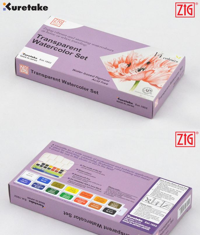 ZIG Kuretake Transparante Aquarel Verven Set 14 Kl... – Grandado