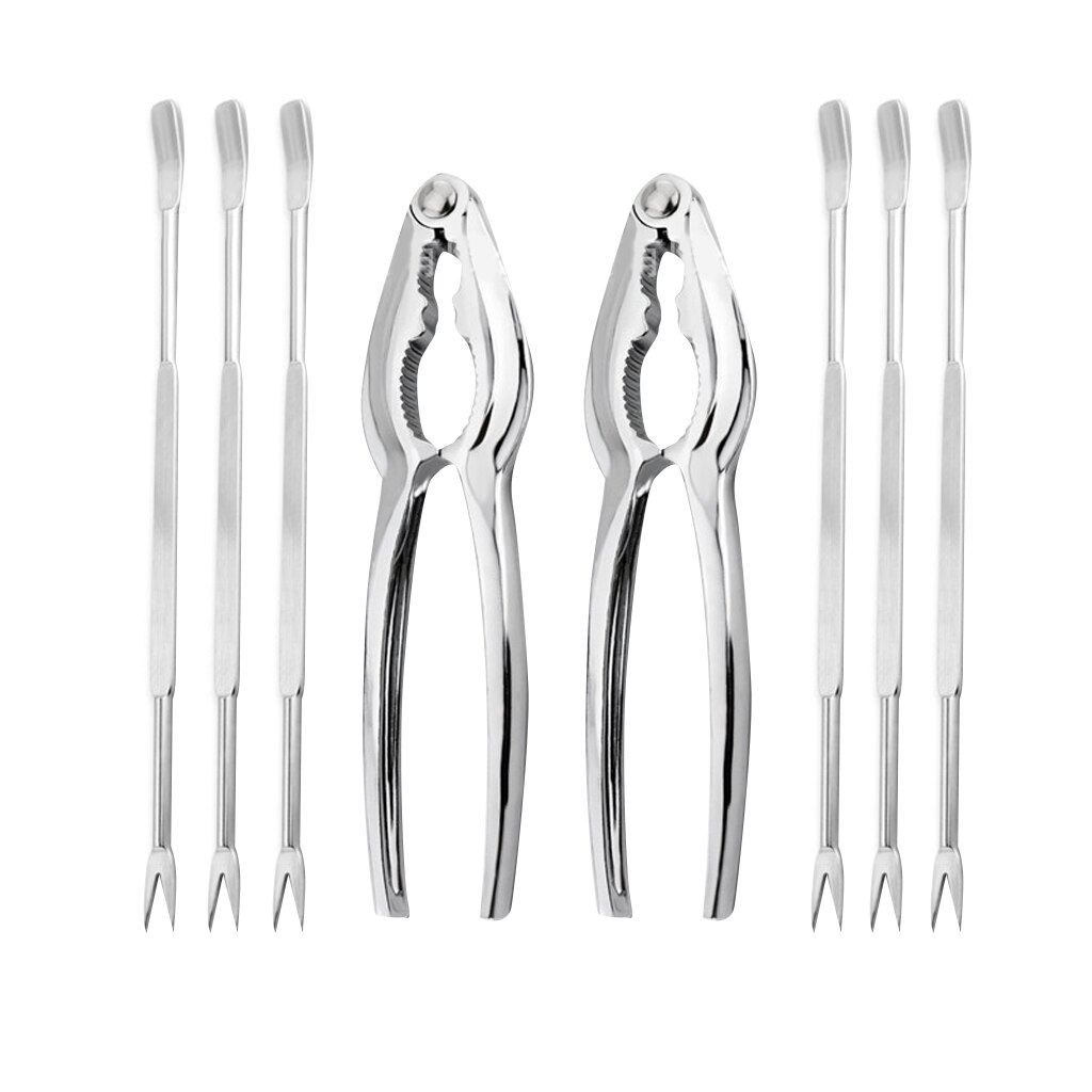 8 Set Stainless Steel Olive Nut Seafood Lobster Fo... – Vicedeal