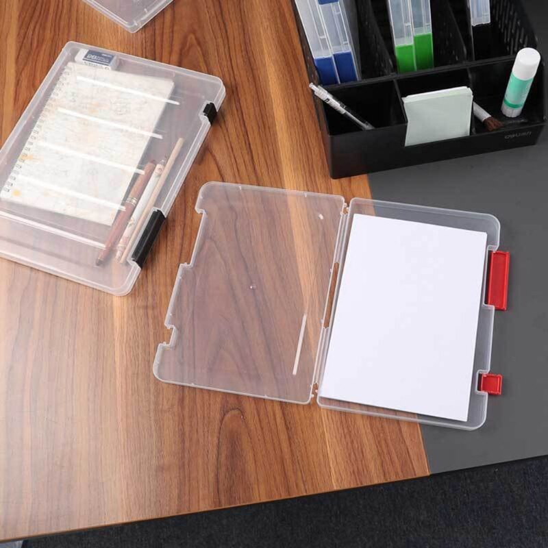 Portable File Box Transparent Plastic Box Office S... – Grandado