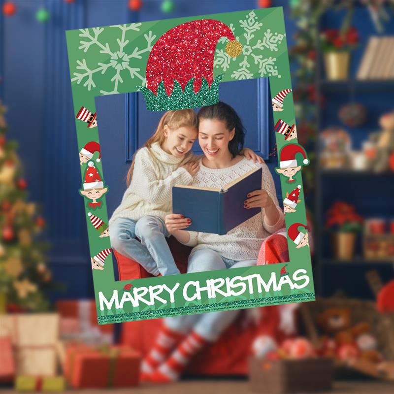 Kerst Selfie Frame Set Glitter Funny Photo Booth P... – Vicedeal