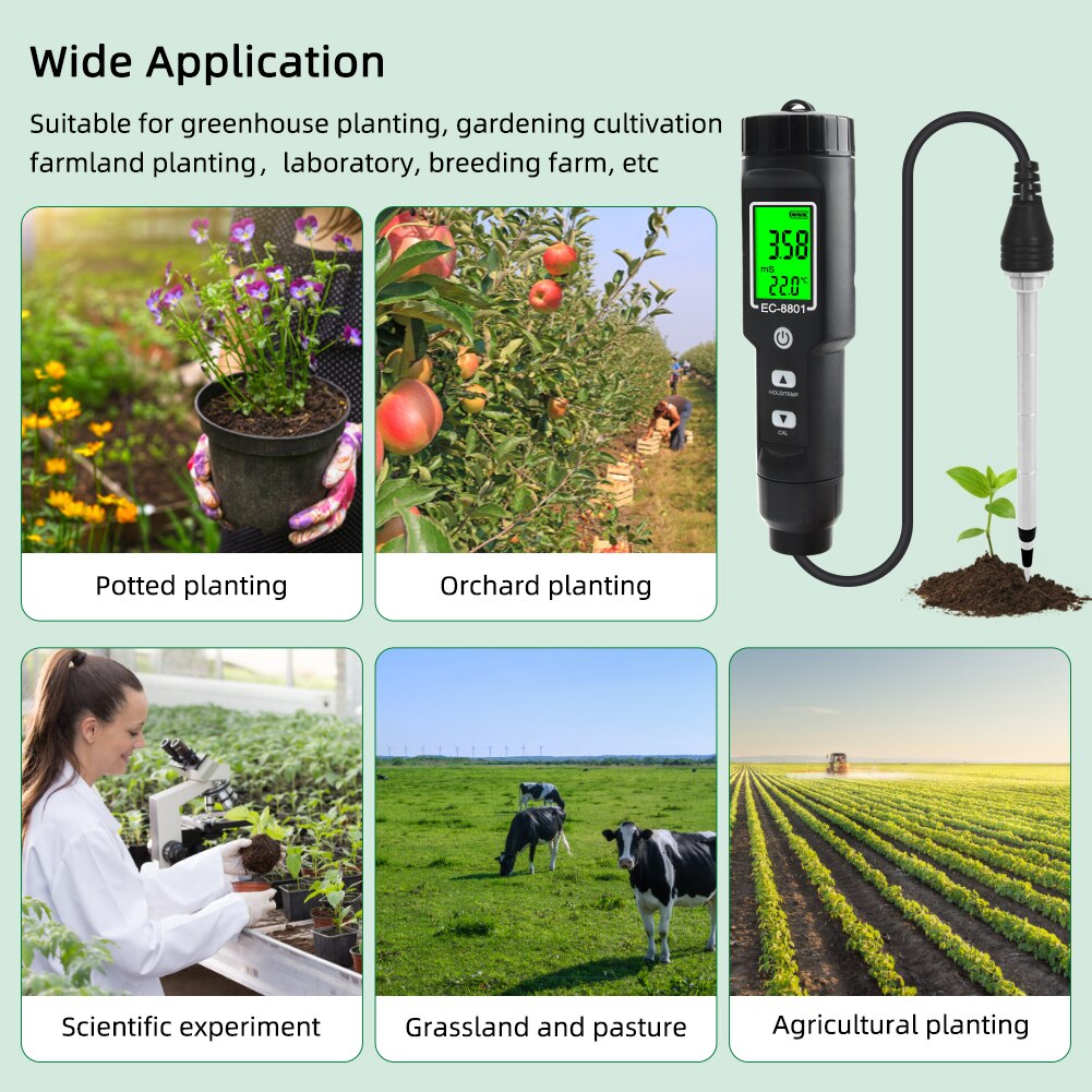 Portable Digital EC/Temperature Soil Tester Meter ... – Grandado