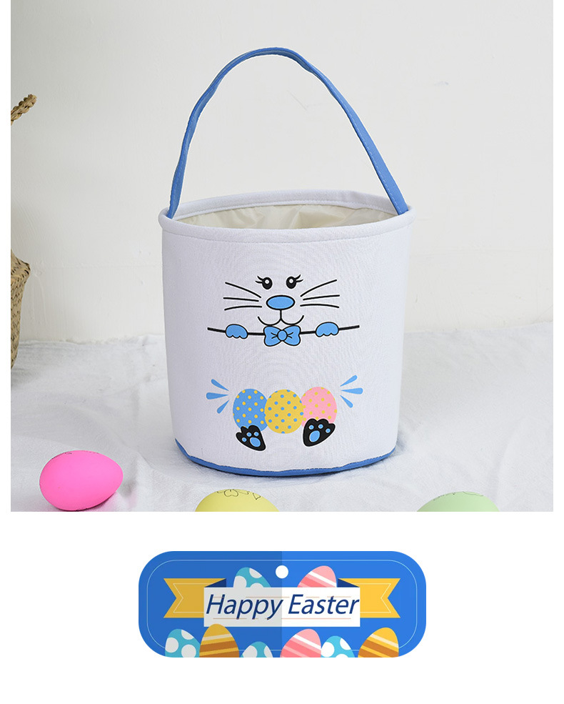 Easter Rabbit Bunny Tote Basket Footprint Egg Prin... – Vicedeal