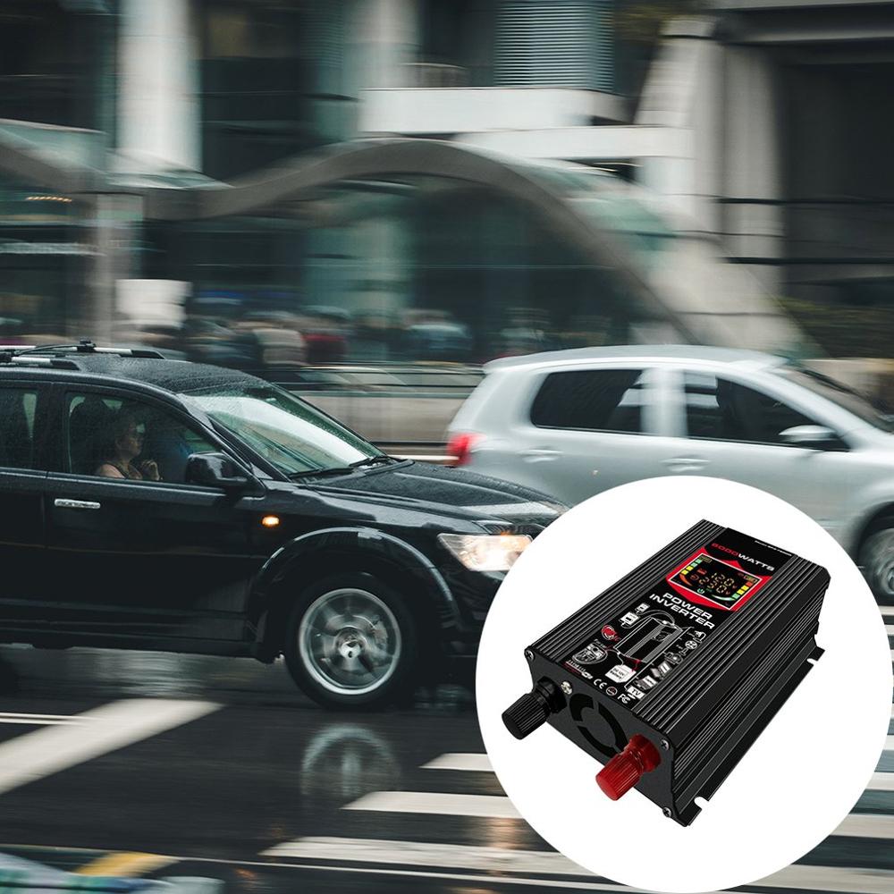 Car Conversion Inverter LED Display Dual USB Black... – Grandado