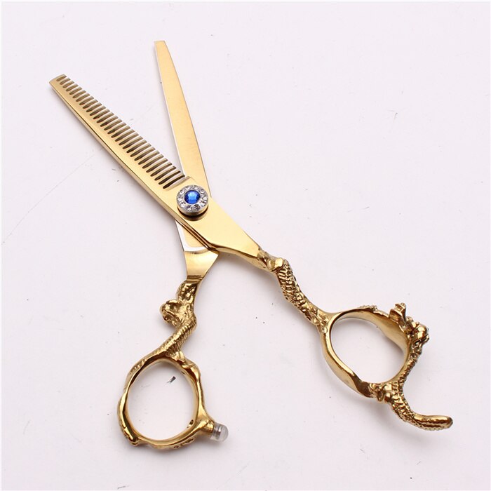 6" 17.5cm 440C Engraving Logo Gold Color Hairdress... – Vicedeal