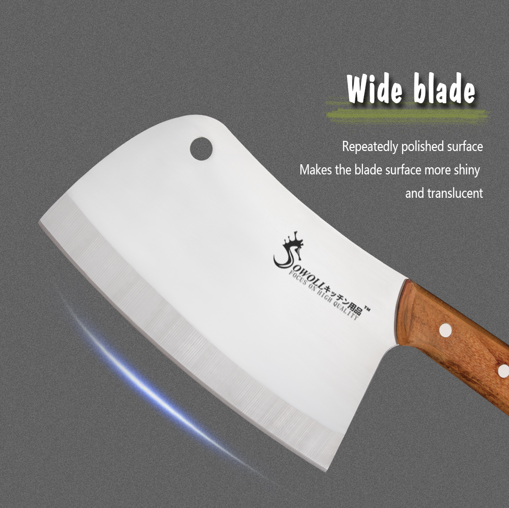 SOWOLL High Carbon Chopping Knife 62HRC Kitchen Cl... – Vicedeal
