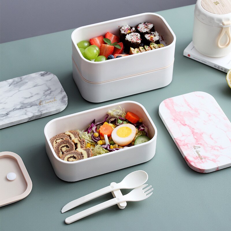 Double Bento Box japanese snack box containers for... – Grandado