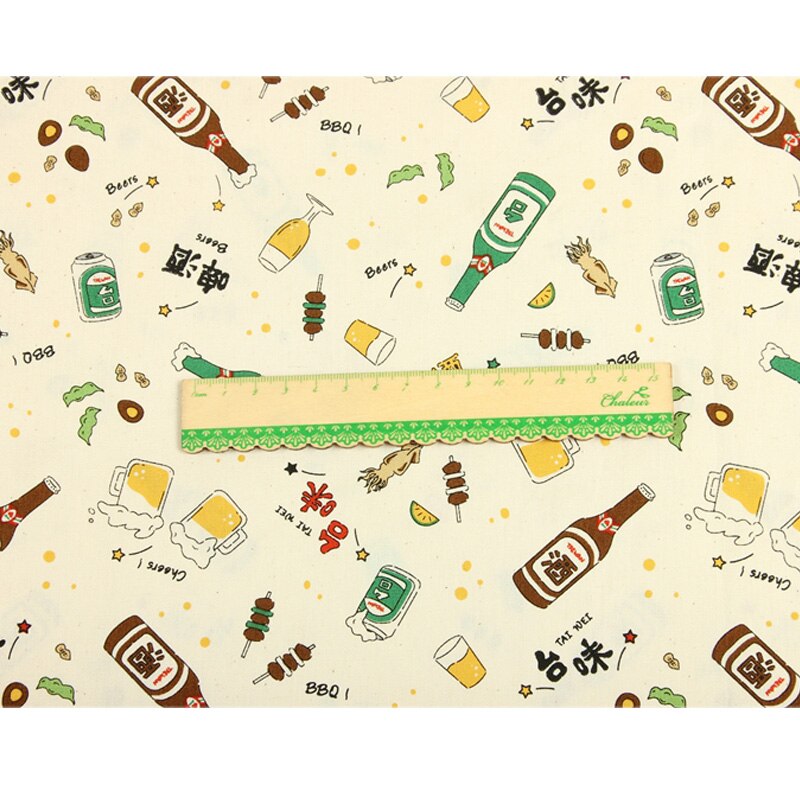 Good 110cm Wide Beer Skewers Fabric Plain Cotton F... – Grandado