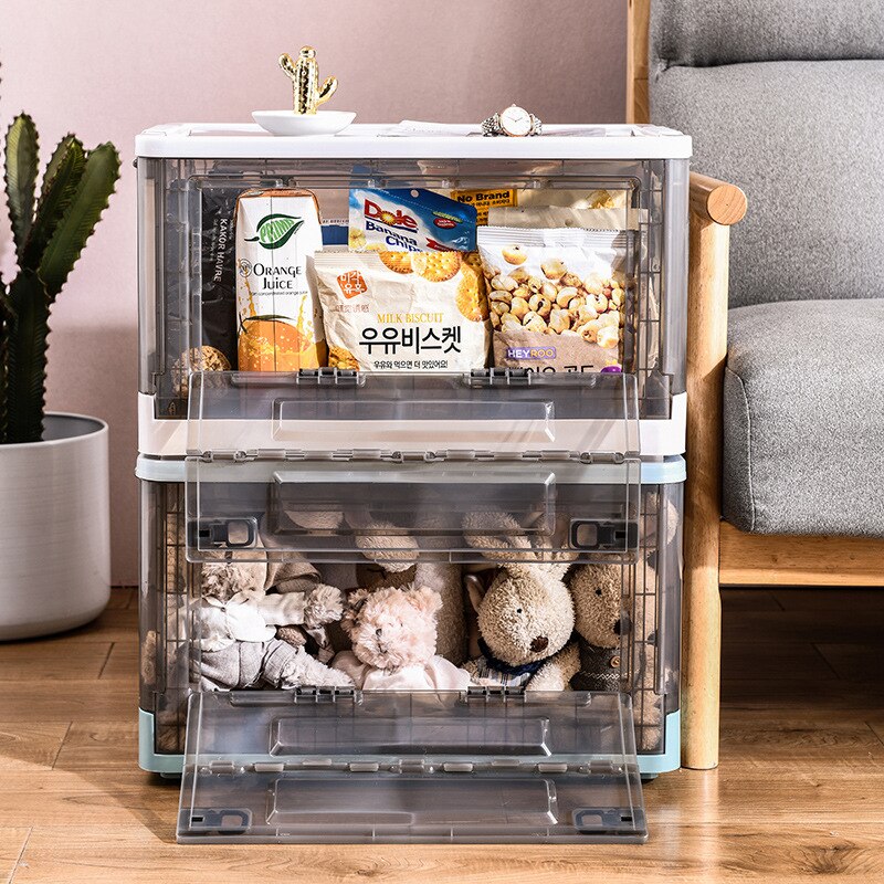 Foldable book storage box household plastic transp... – Grandado