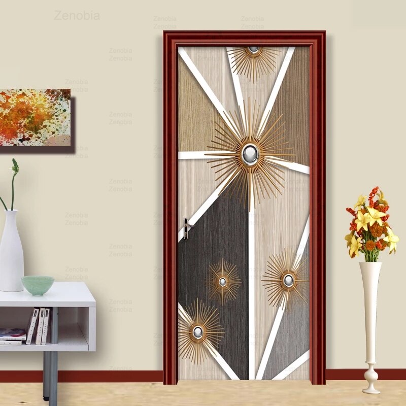 3D Door Sticker Geometric Pattern Modern DIY Door ... – Grandado