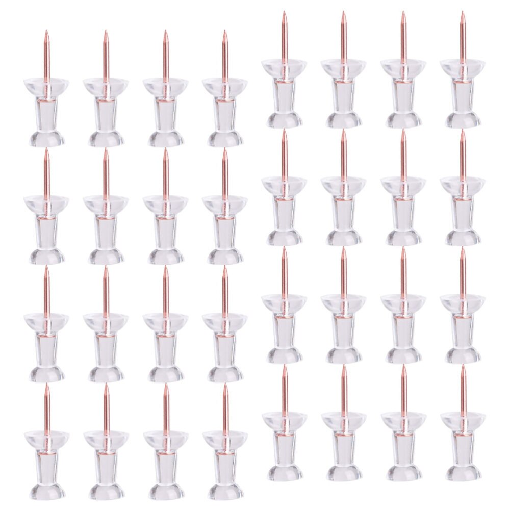 2 Boxes/120pcs Practical Push Pin Transparent Thum... – Grandado