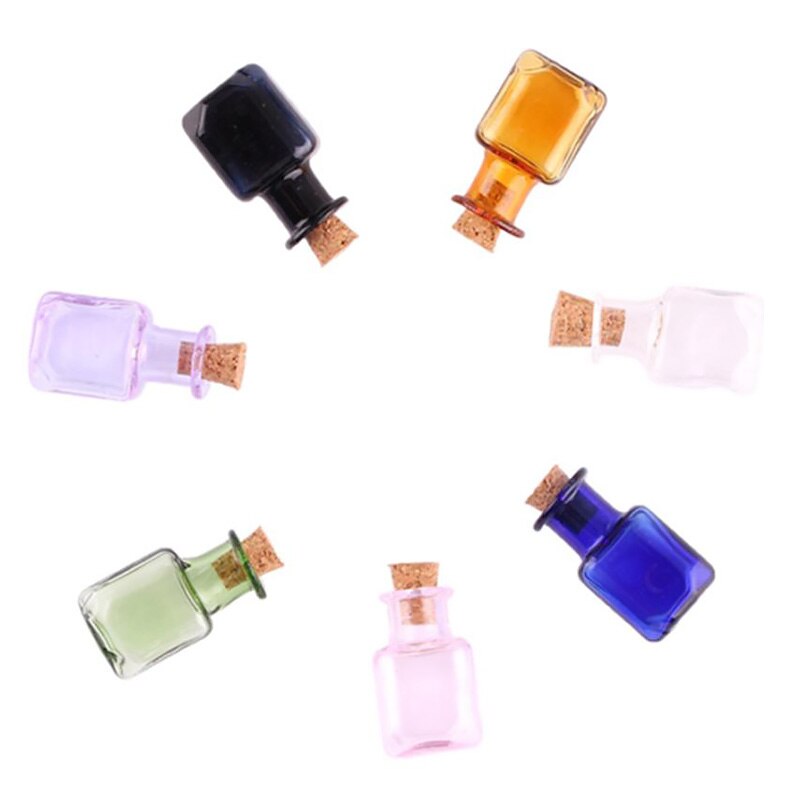 Mini botellas de vidrio con tapas de corcho, botel... – Grandado