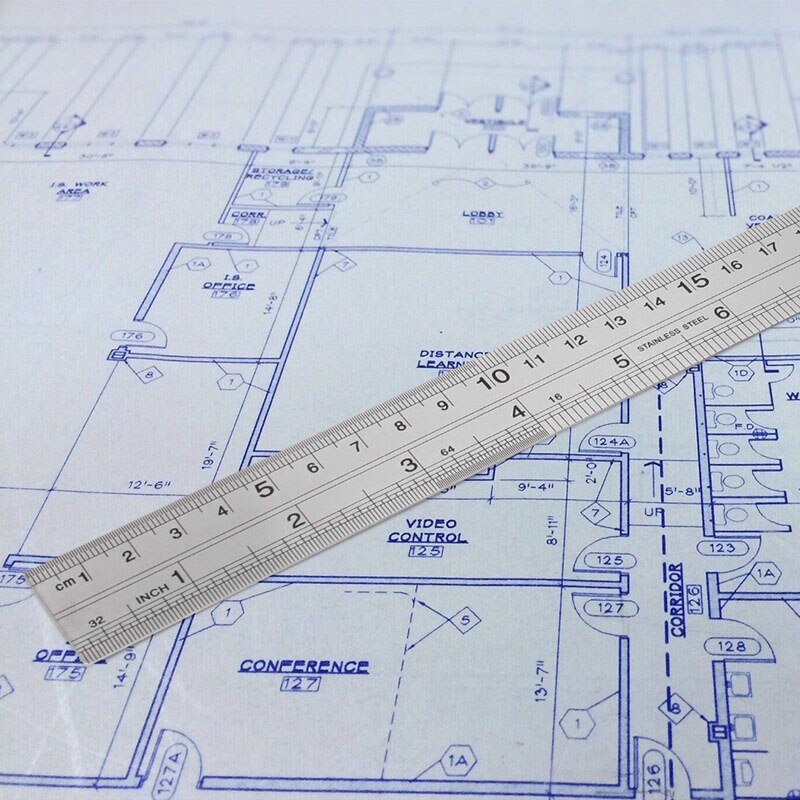 3Pcs Steel Ruler Drawing Tool Accessory 15/20/30cm... – Vicedeal