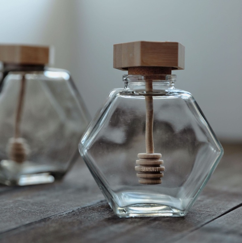 220Ml/380Ml Zeshoekige Glas Honing Fles Met Houten... – Vicedeal
