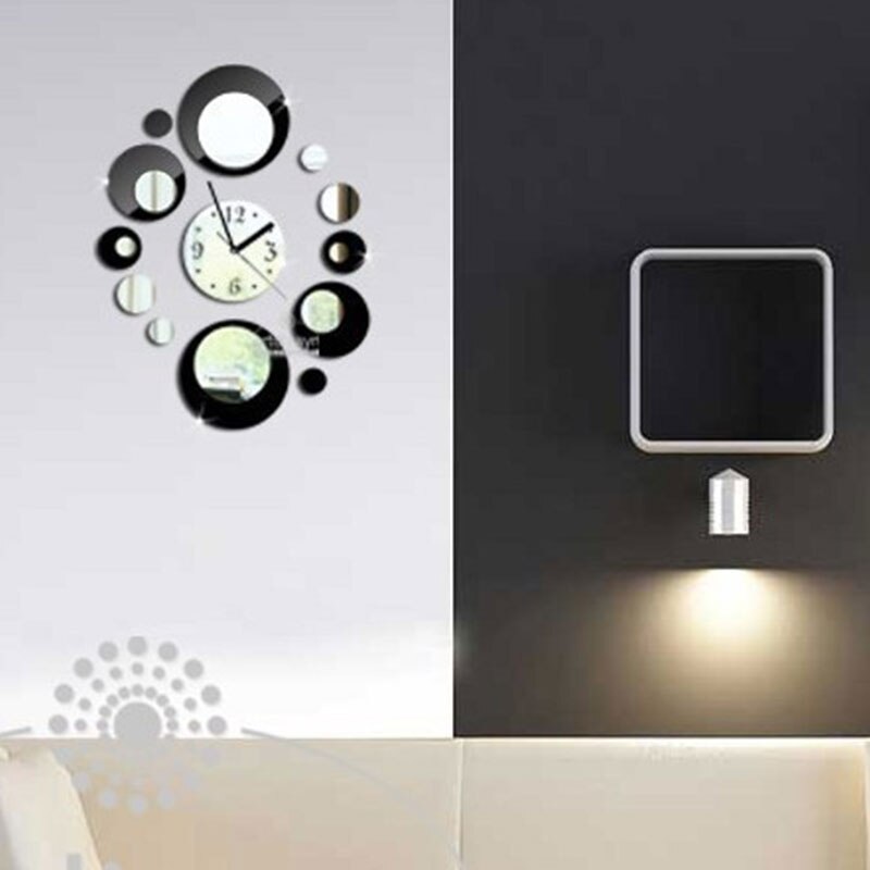 Wall Clocks Stickers Home Decor Mirror Effect Surf... – Grandado
