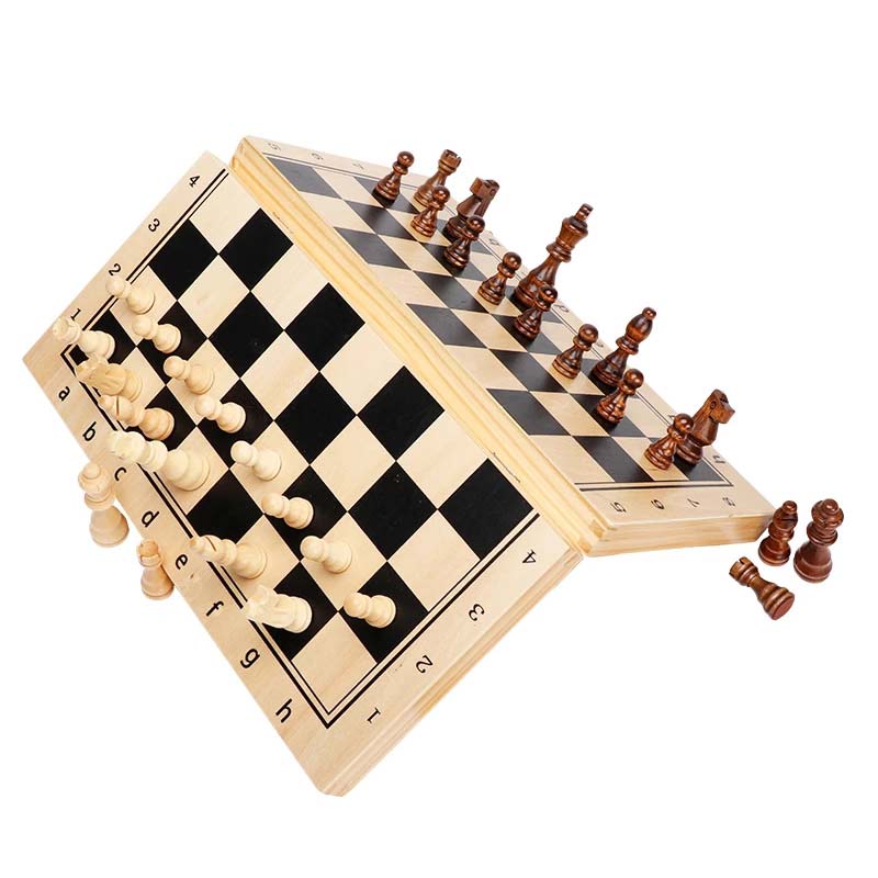 Wooden Folding Magnetic Chess Set Portable Solid W... – Grandado