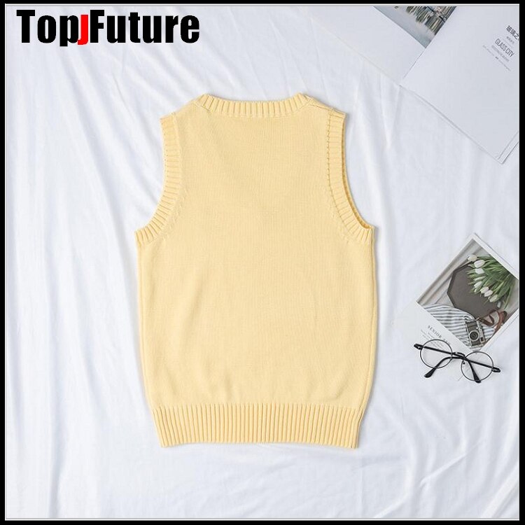 LITTLE YELLOW CHIK Japanese girl's Knitted Vest cu... – Vicedeal