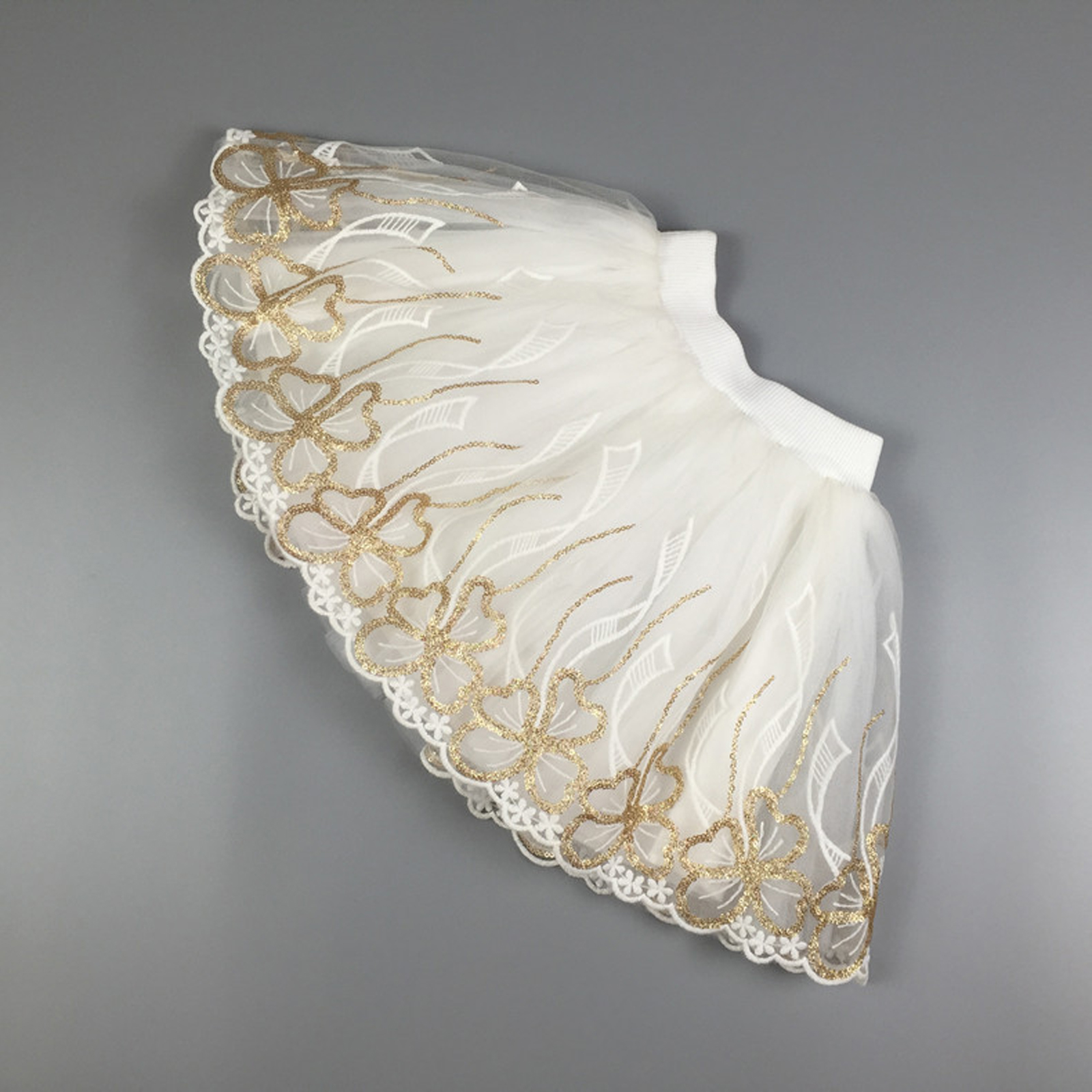 Kids Girls Princess Skirt Tutu Mesh Floral Lace He... – Grandado