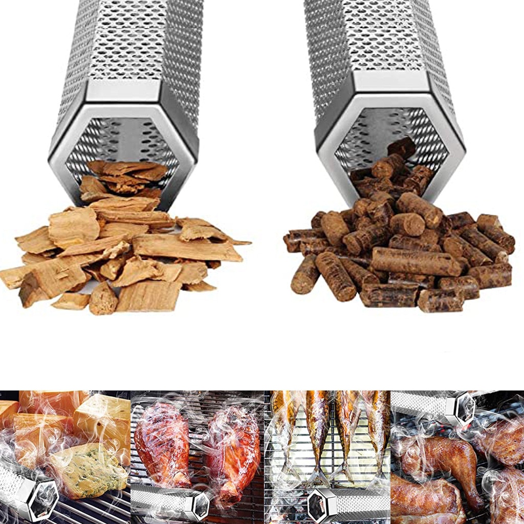 12 ''Hexagon Bbq Houtpellets Buis Roker Draagbare ... – Grandado