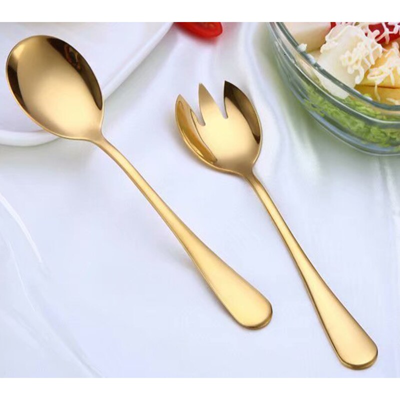 SKTN Gold Salad Spoon Fork 1PCS Salad Spoon Stainl... – Vicedeal