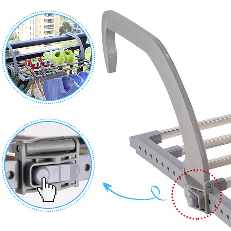Stainless Steel Balcony Drying Shoe Rack Multifunc... – Vicedeal