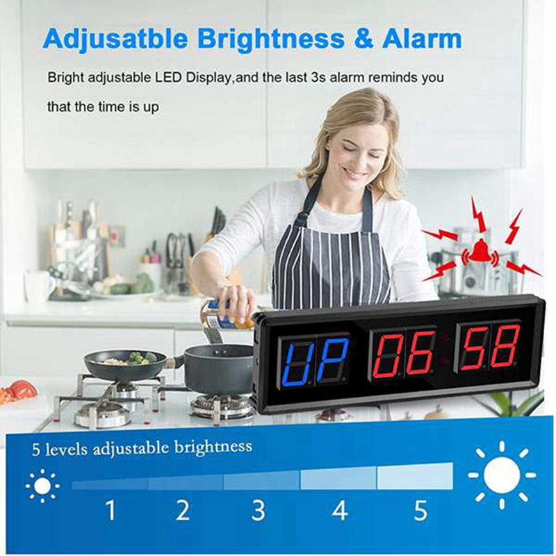 Gym Timer,LED Interval Timer Digital Countdown Wal... – Grandado