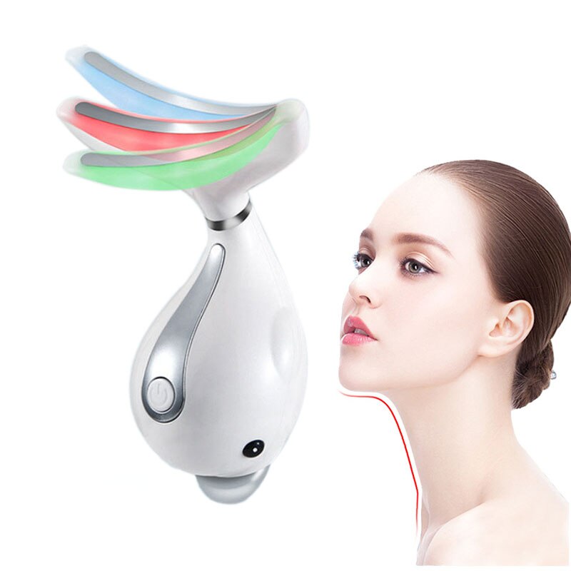 3 Colors LED Photon Therapy Neck Massager Face Lif... – Vicedeal