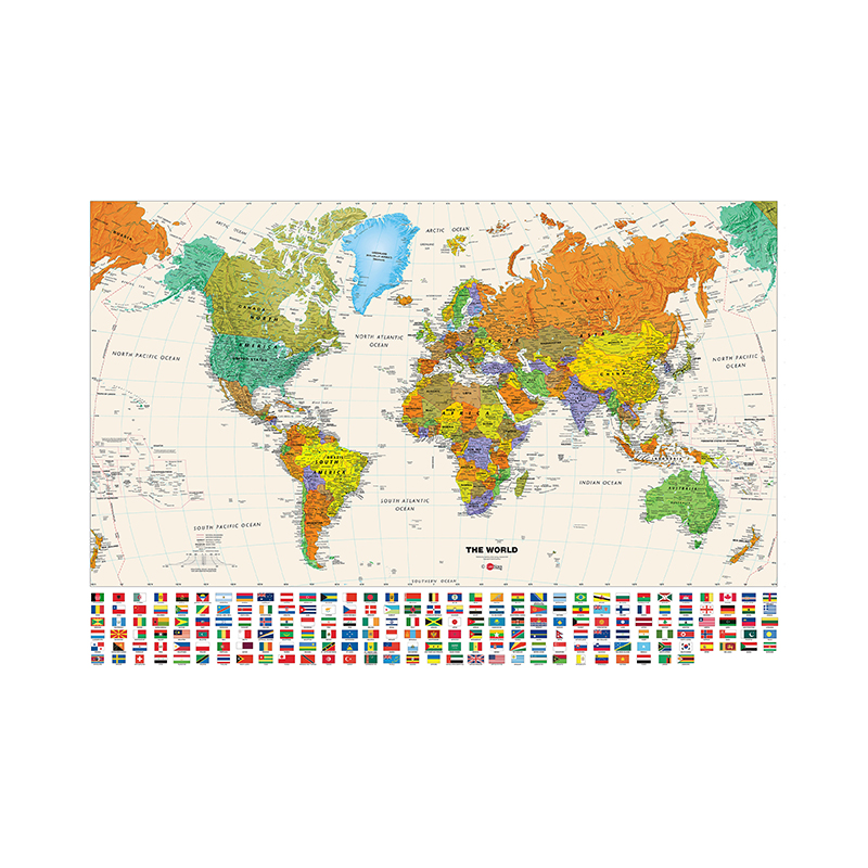 World Map 90*60cm Non-woven Canvas Paintings Wall ... – Grandado