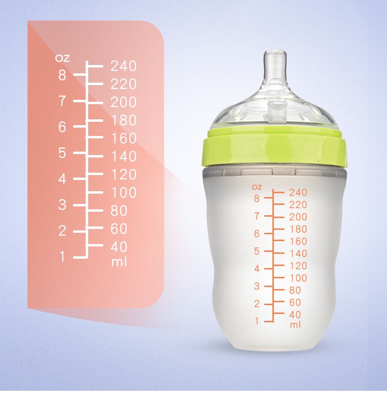 240ML Silicone Baby Bottle BPA free Feeding bottle... – Grandado