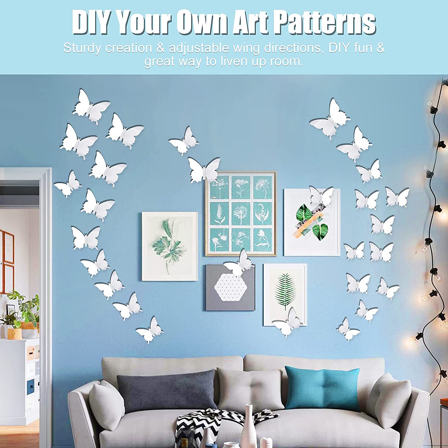 12Pcs 3D Butterfly Mirror Wall Sticker Wall Art St... – Grandado